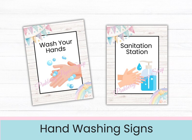 Boho Classroom Hand Washing Signs | Classroom Decor (PNG File) - Etsy