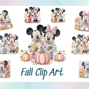 Fall Mouse Clip Art Bundle: Pastel Pumpkins & Coffee PNG (digital ...