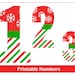 Red & Green Striped Christmas Clip Art Letters and Numbers Bulletin ...