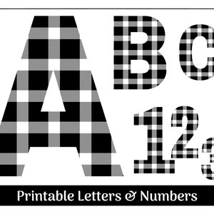 Buffalo Plaid Alphabet Letters & Numbers | Uppercase A-Z and Numbers 0 ...