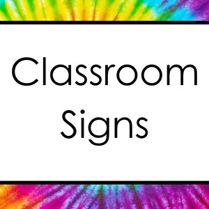 Tie Dye Classroom Center Signs | Printable Classroom Labels - Etsy