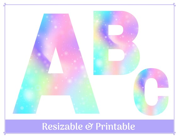 Pastel Sparkly Digital Alphabet Letters Alphabet Clip Art | Etsy
