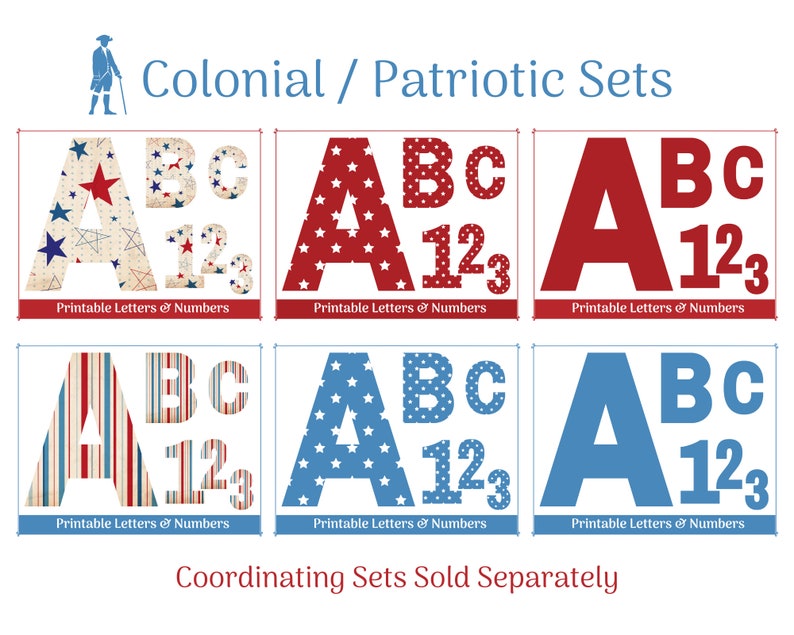 Patriotic Star Alphabet & Number Clip Art (digital Download) - Etsy