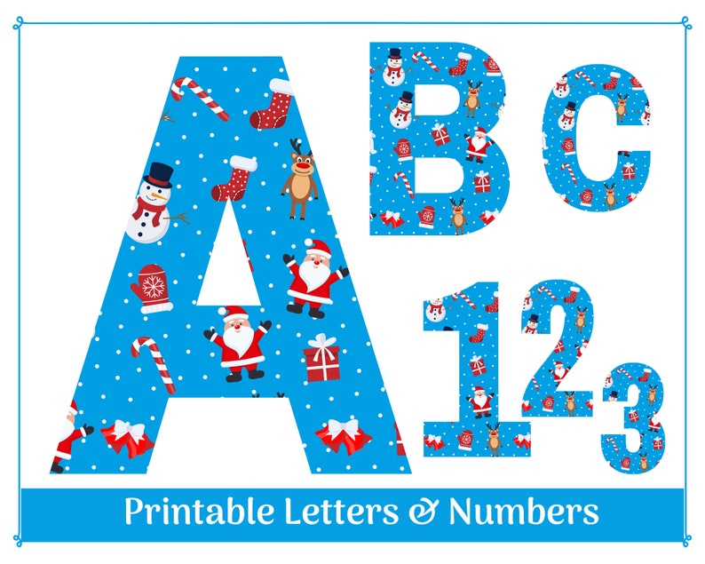Christmas Alphabet Clip Art: Letters A-Z, Numbers 0-9 (digital Download ...