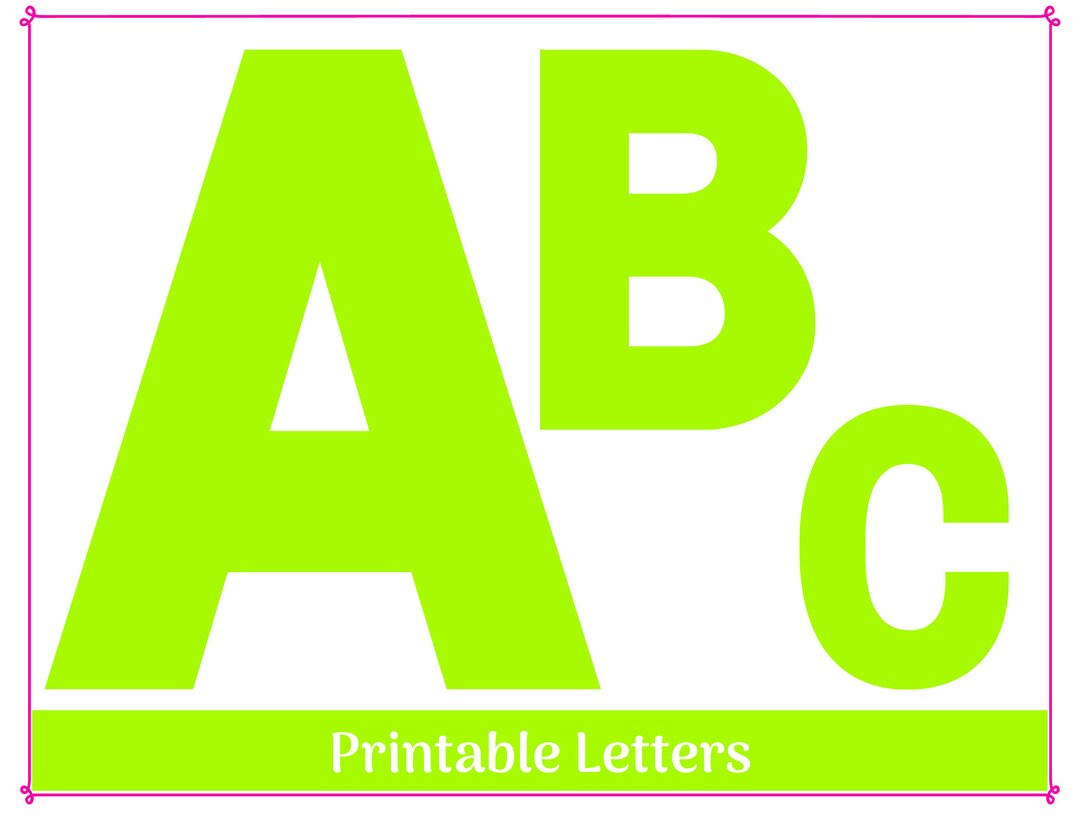 Lime Green Alphabet & Number Clip Art: Printable Letters (digital ...