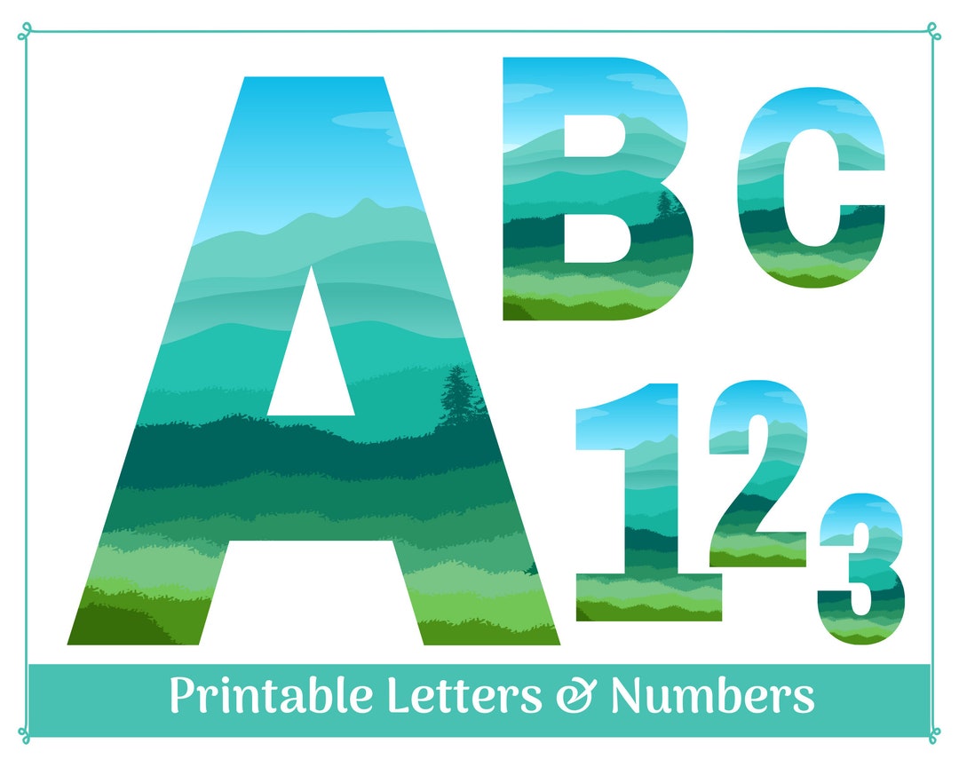 Mountain Landscape Alphabet: A-Z, 0-9 PNG Letters (digital Download) - Etsy