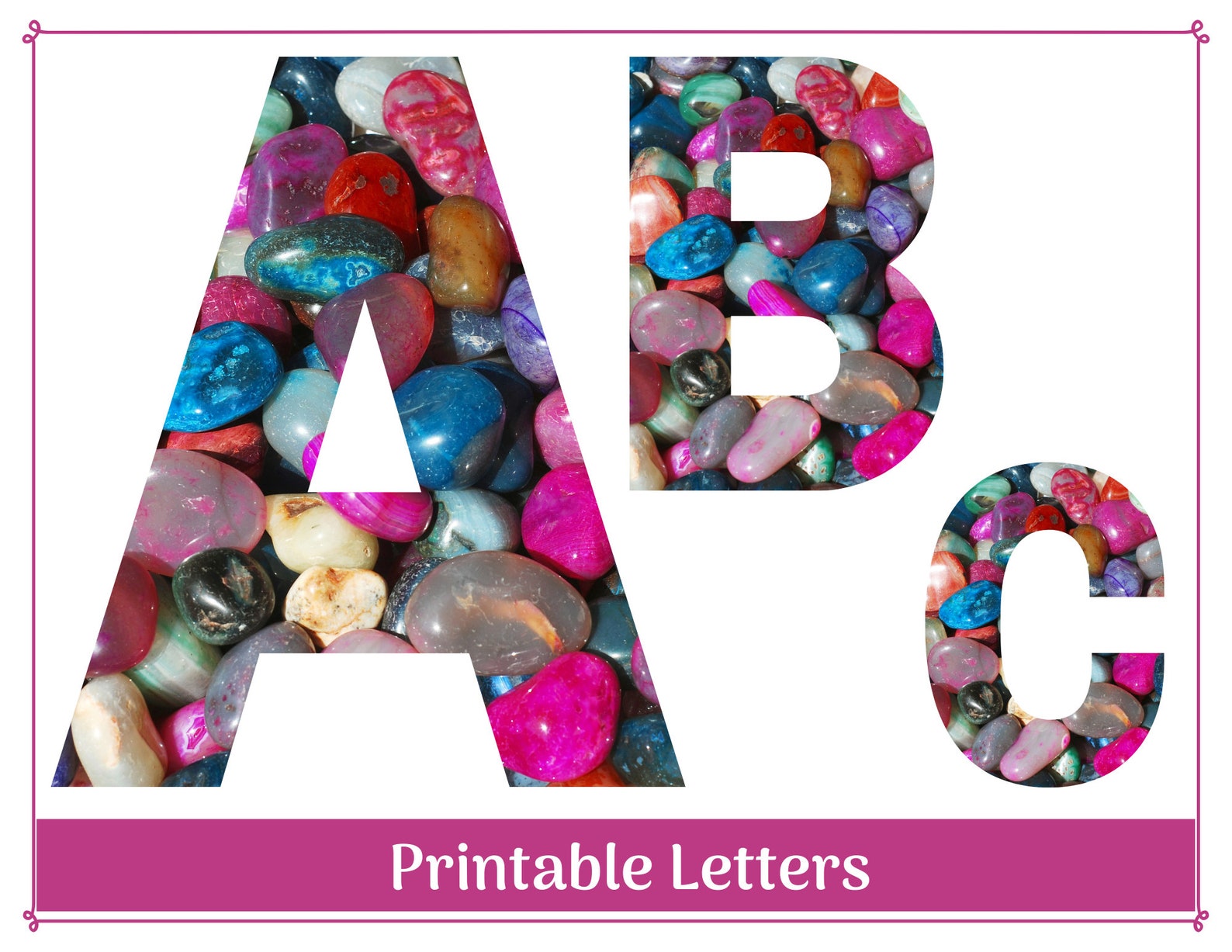 Rocks and Stones Alphabet Clip Art Letters | Numbers 0-9 - Etsy