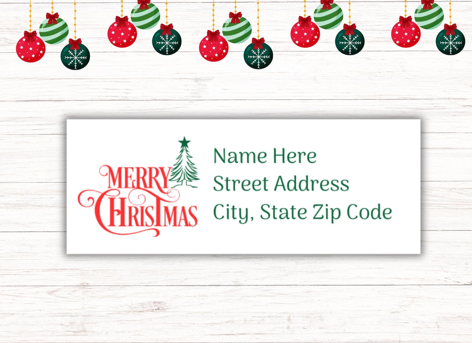 Christmas Address Labels: DIY Printable Template (digital Download) - Etsy