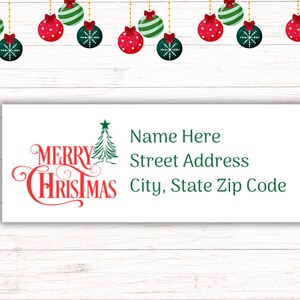 Christmas Address Labels: DIY Printable Template (digital Download) - Etsy