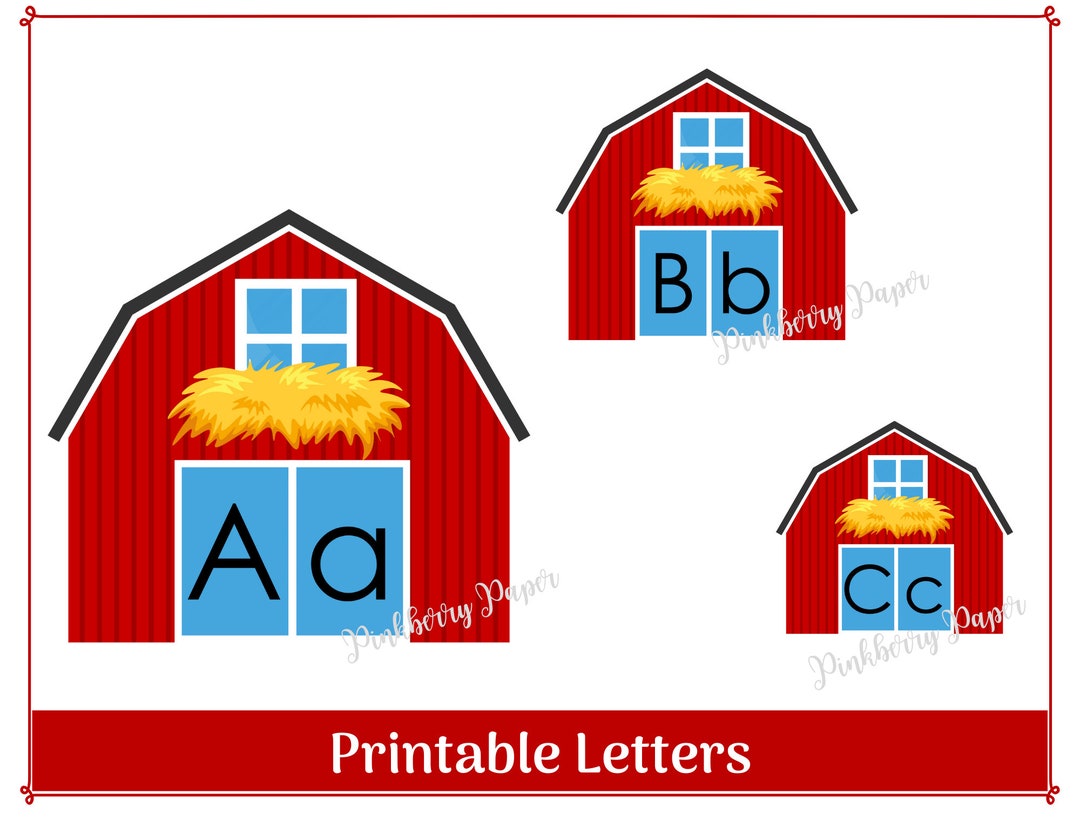 Farm Theme Barn Alphabet Cards | Classroom Alphabet | Printable ...