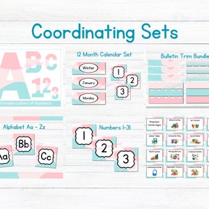 Numbers 1-31 | Calendar Numbers | Pastel Aqua & Peach Classroom Number ...
