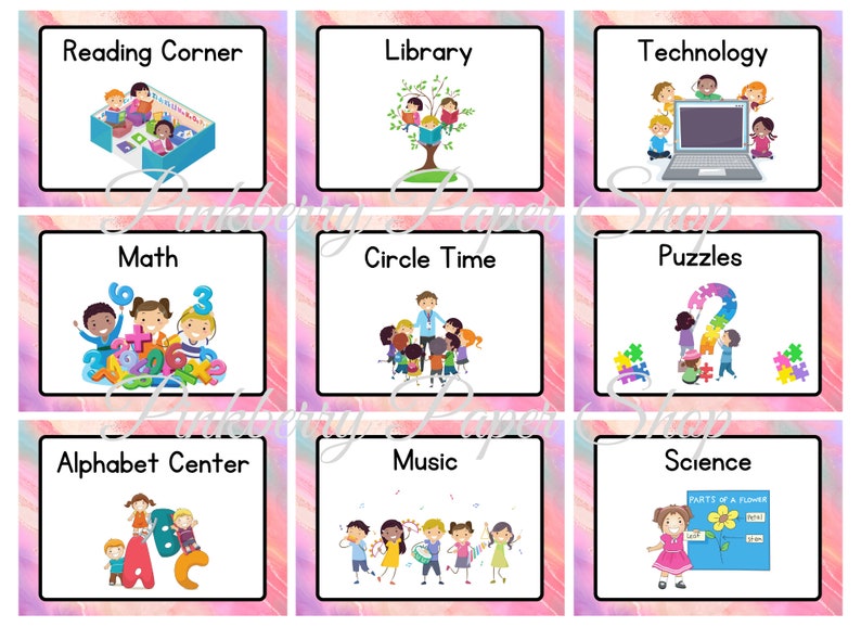 Watercolor Classroom Center Signs Preschool Centers - Etsy