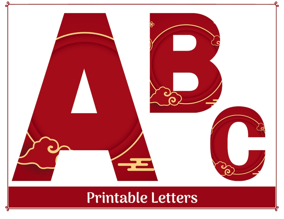 Chinese New Year Alphabet Clip Art: Printable Letters & Numbers ...