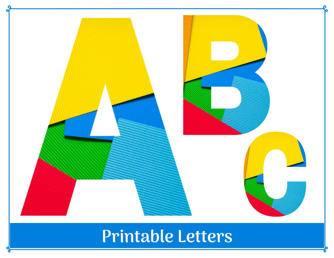 Geometric Alphabet Letters, Numbers | Primary Colored Printable Banner ...
