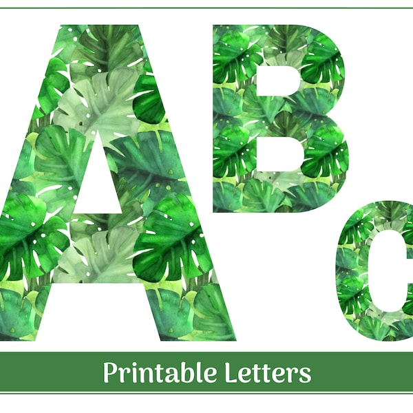 Printable Tropical Letters - Etsy