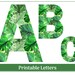Tropical Leaves Alphabet Clip Art Letters A-Z | Numbers 0-9 | Printable ...