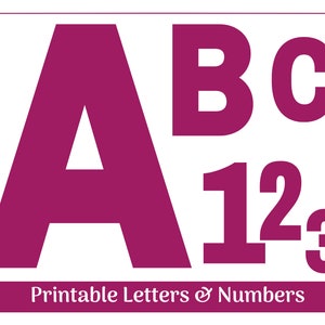 Maroon Pink Alphabet Letters A-Z, Numbers 0-9 | Banner Letters ...