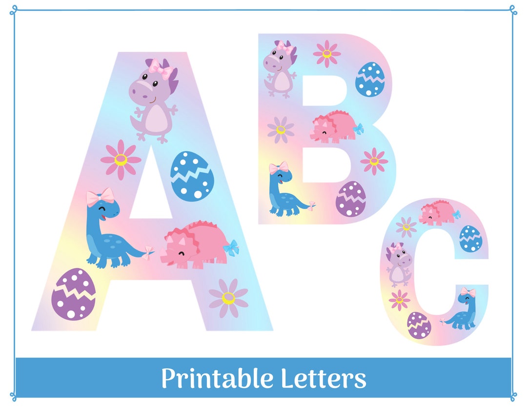 Girly Dinosaur Clip Art Letters A-Z | Printable & Resizable Letters ...