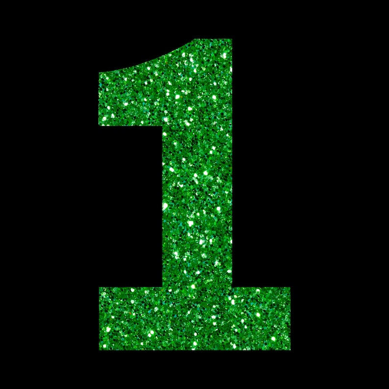 Green Glitter Numbers Printable and Resizable Digital File | Etsy