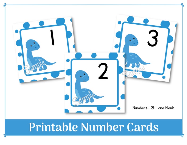 Dinosaur Themed Classroom Number Cards Printable Numbers - Etsy
