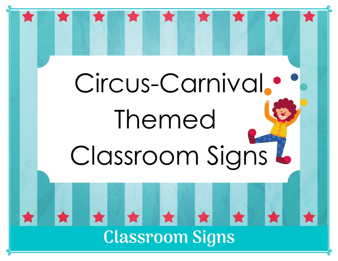 Circus-carnival Themed Classroom Signs | Resizable & Printable Signs ...
