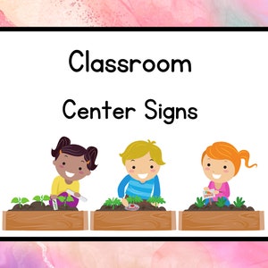 Watercolor Classroom Center Signs | Preschool Centers | Printable ...