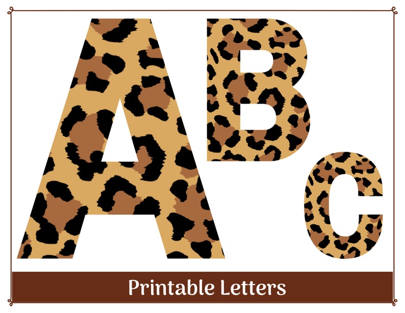 Leopard Safari Alphabet Clip Art Letters A-Z Printable & | Etsy