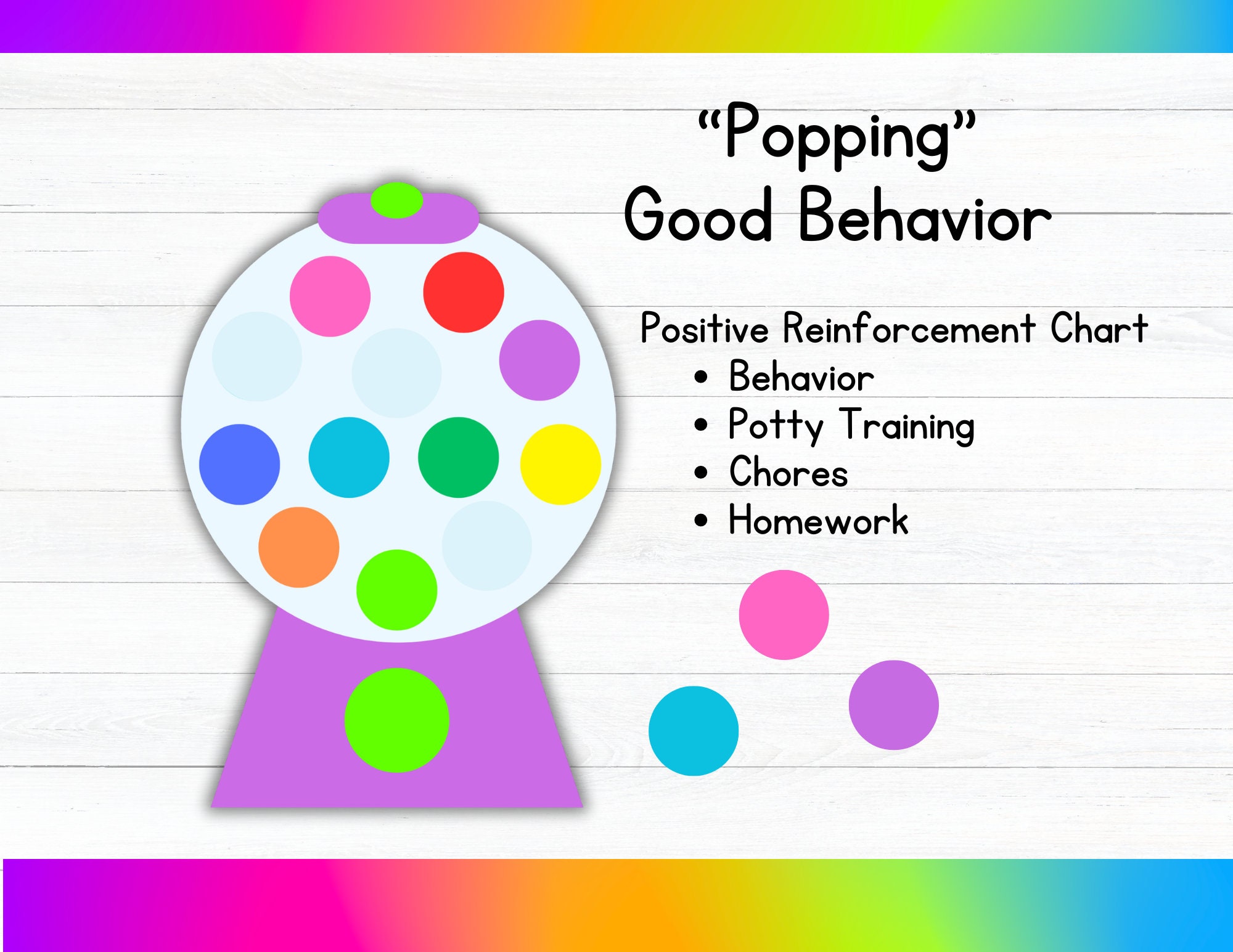 Bubblegum Machine Positive Behavior Chart: Potty Training, Chores ...
