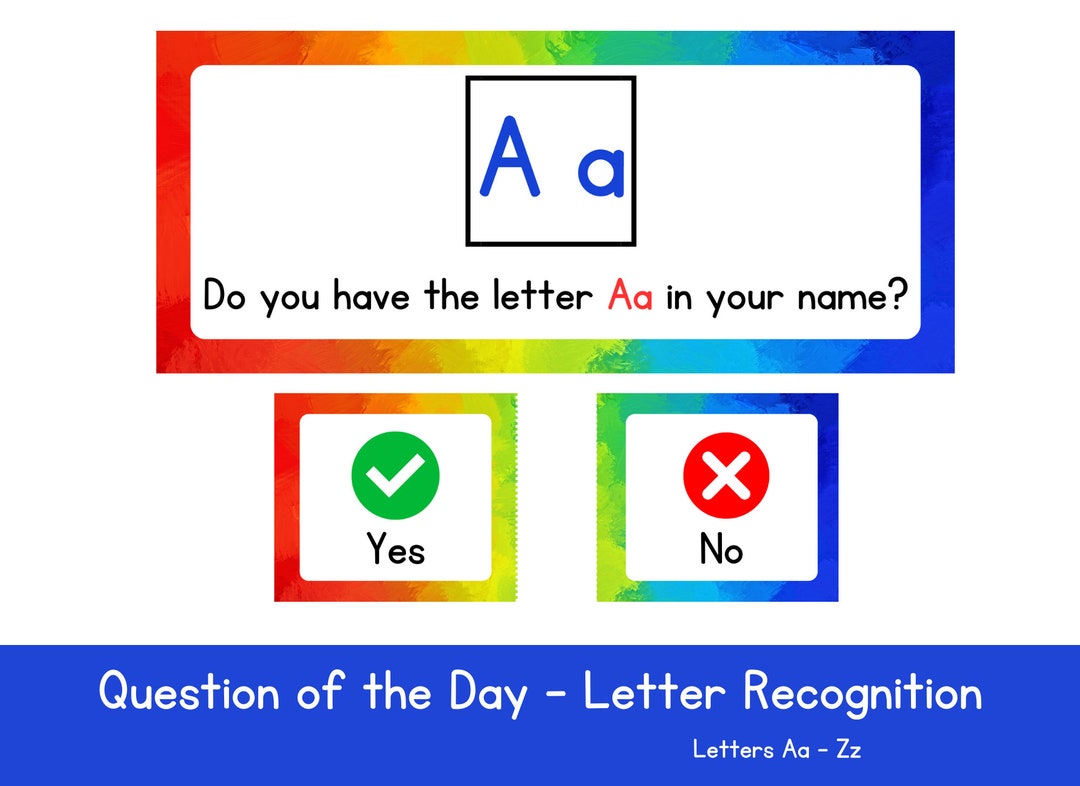 Question of the Day Letter Recognition Preschool Learning Supplies - Etsy