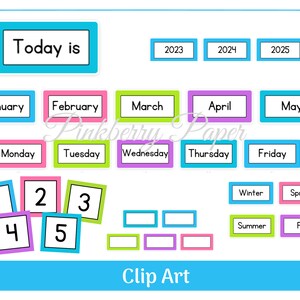 Bright Color Pop Classroom Calendar Set | Monthly Headers, Days of Week ...