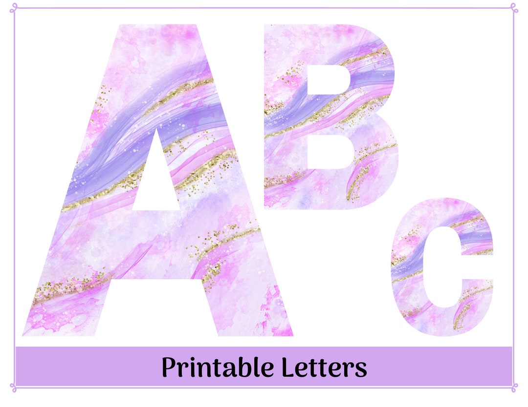 Purple Marble Alphabet Clip Art Letters A-Z and Numbers 0-9 | Printable ...