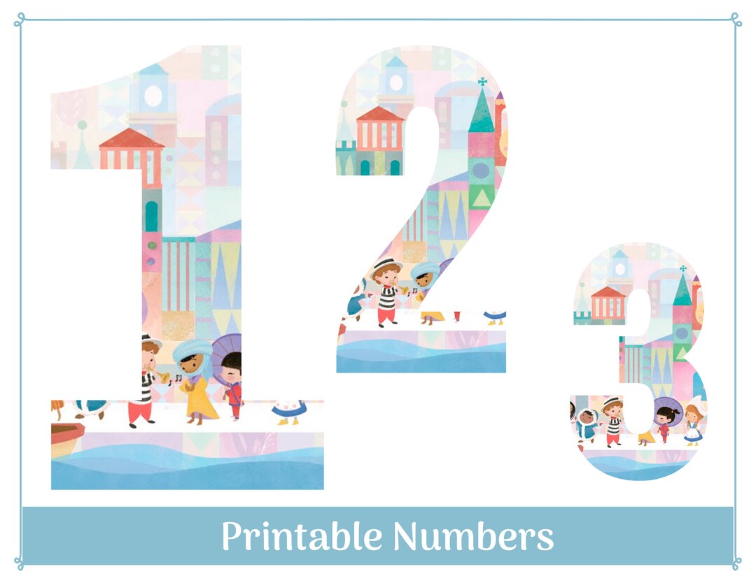 Small World Clip Art Numbers Printable & Resizable Numbers - Etsy