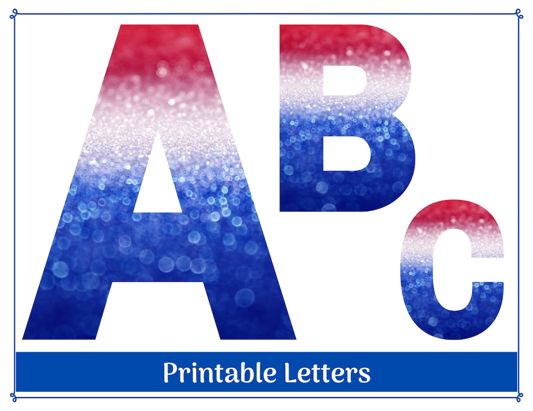 Patriotic Red, White, and Blue Alphabet Letter and Number Clip Art ...