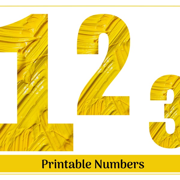 Yellow Numbers - Etsy