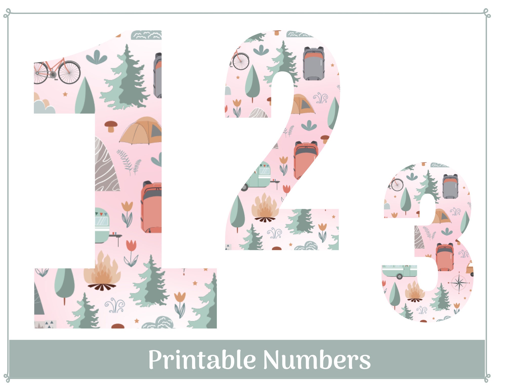 Camping Alphabet Clip Art Letters A-Z, Numbers 0-9 | Printable ...