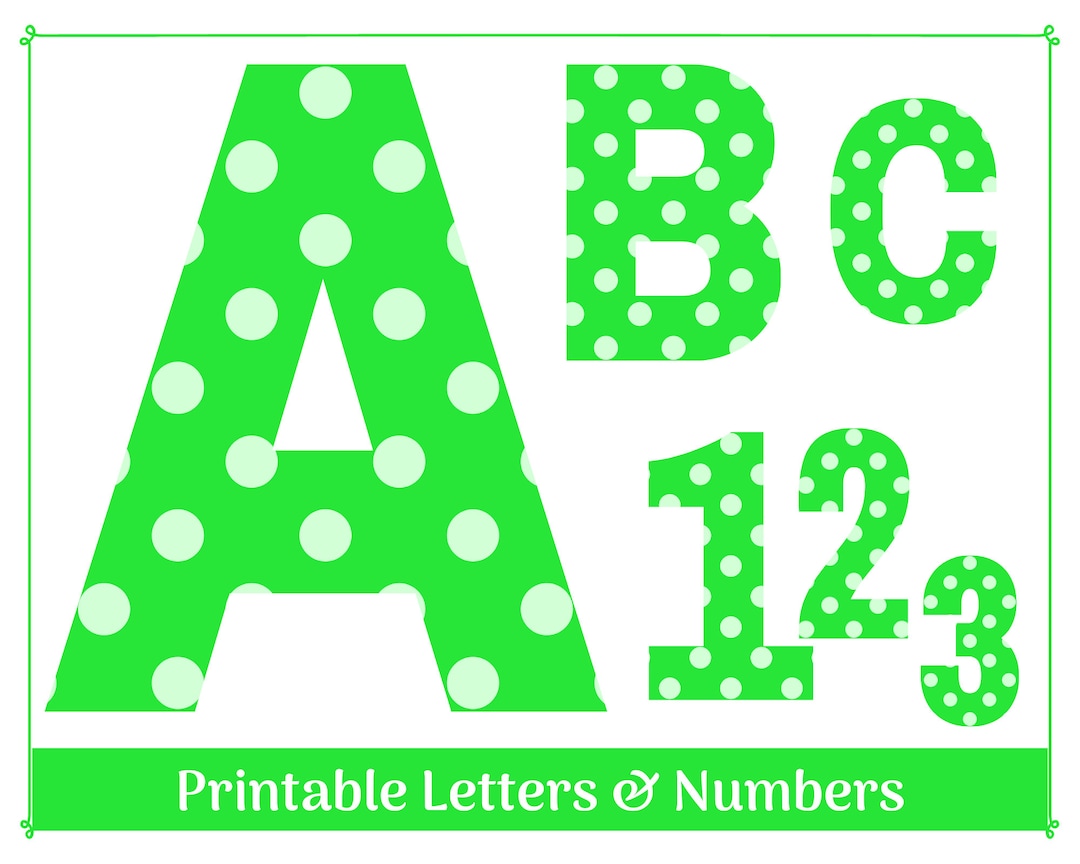 Alphabet & Number Clip Art: Polka Dot Letters A-Z, 0-9 (digital ...