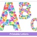 Watercolor Dots Alphabet Clip Art Letters A-Z Printable & - Etsy Canada