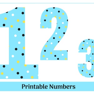 Blue Polka Dot Alphabet Letters A-Z, Numbers 0-9 | Banner, Bulletin ...