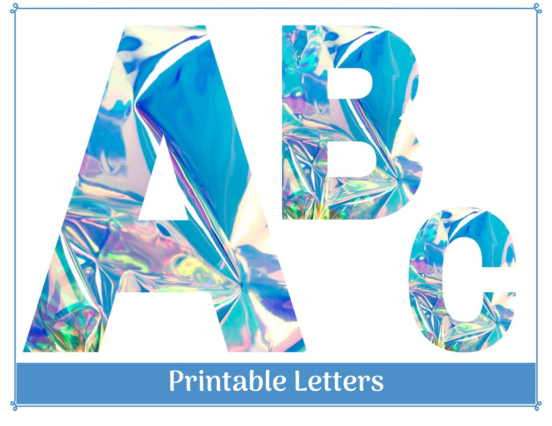 Iridescent Alphabet Clip Art Letters A-Z and Numbers 0-9 | Printable ...