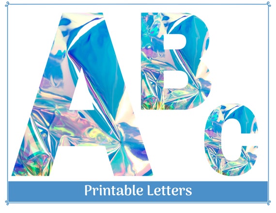 Iridescent Alphabet Clip Art Letters A-Z Printable & - Etsy
