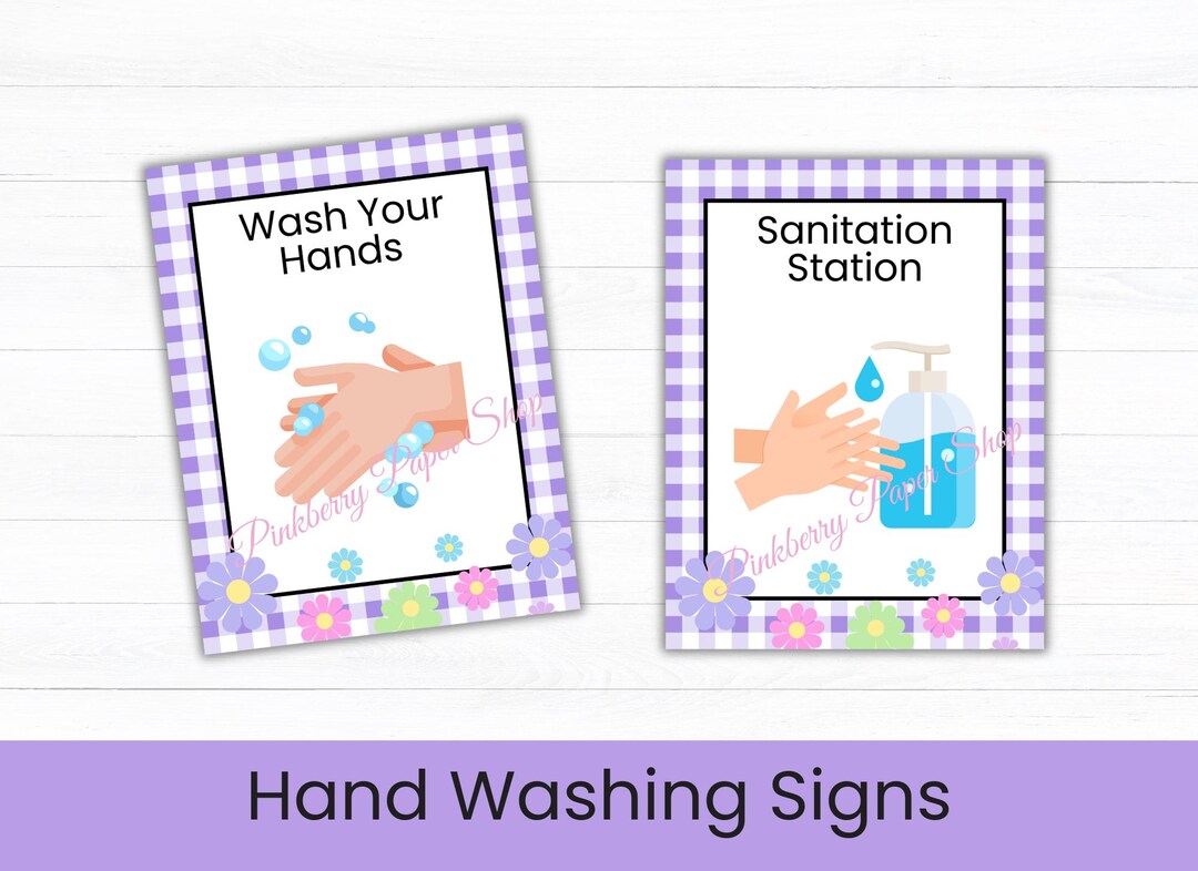Classroom Hand Washing Signs | Classroom Decor (PNG File) - Etsy