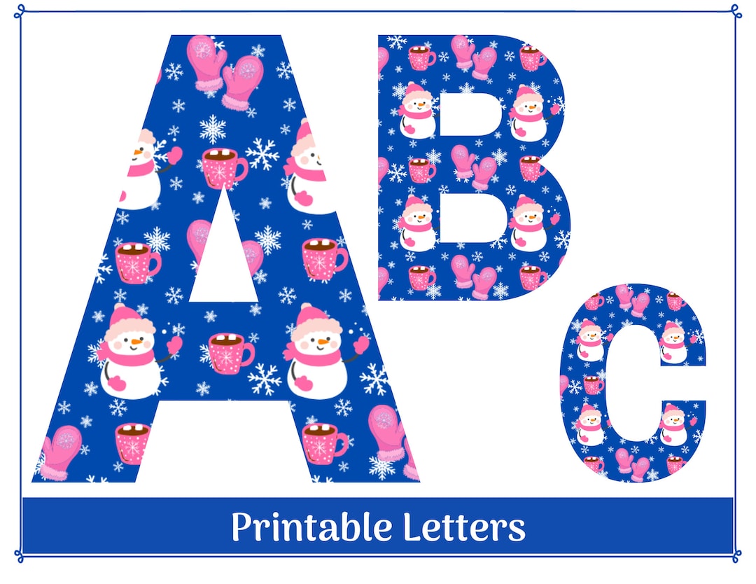 Snowmen Alphabet Clip Art Letters A-Z and Numbers 0-9 | Printable ...