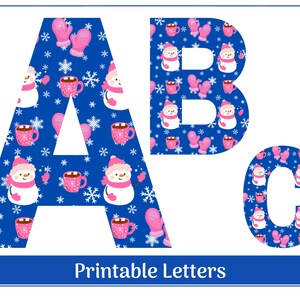 Snowmen Alphabet Clip Art Letters A-Z and Numbers 0-9 | Printable ...