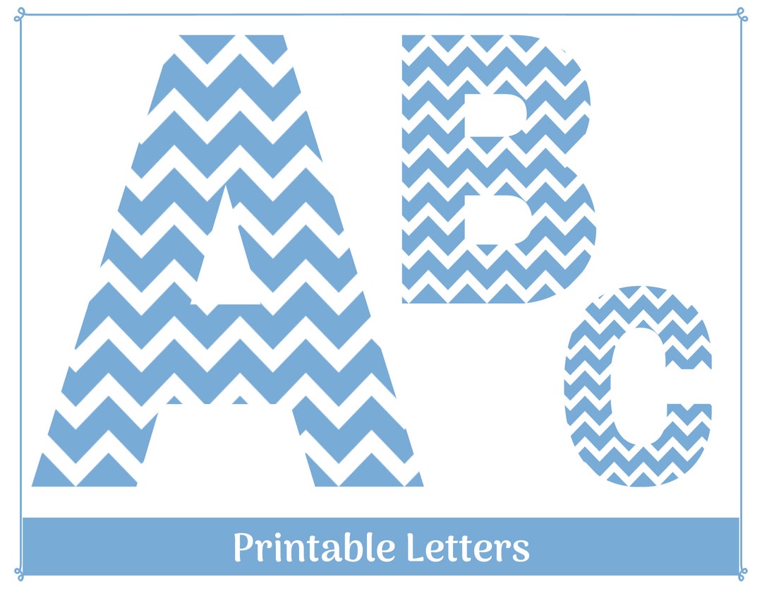 Blue Chevron Alphabet Letter Clip Art and Numbers 0-9 | Banner ...