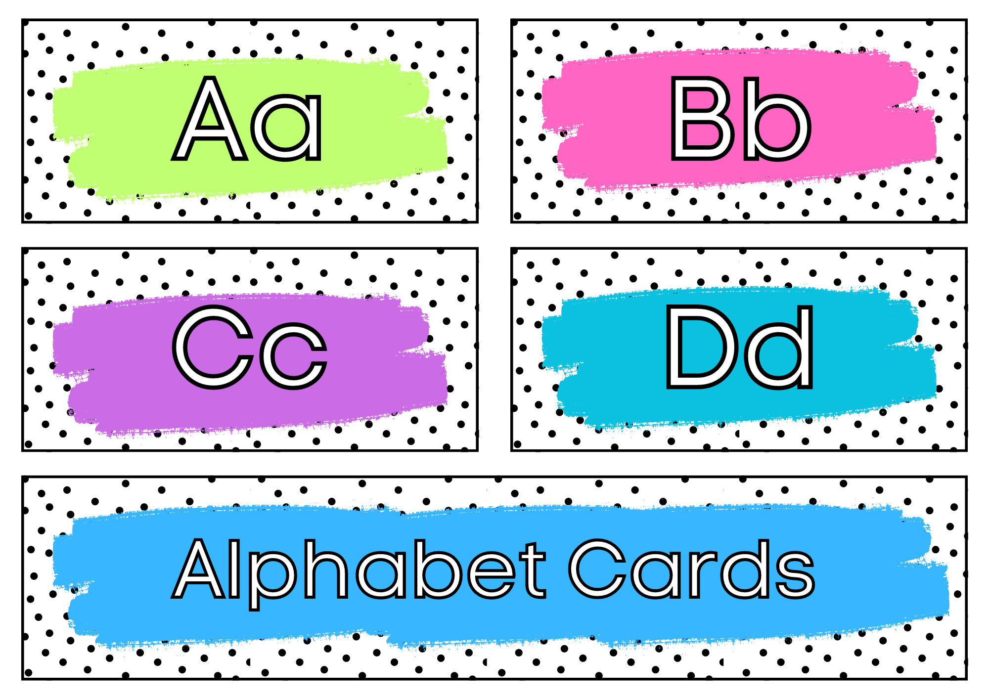 Polka Dot Alphabet Cards: Printable Classroom Letters (resizable ...