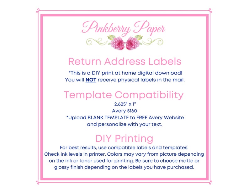 Tropical Beach Return Address Label Template (digital Download) - Etsy