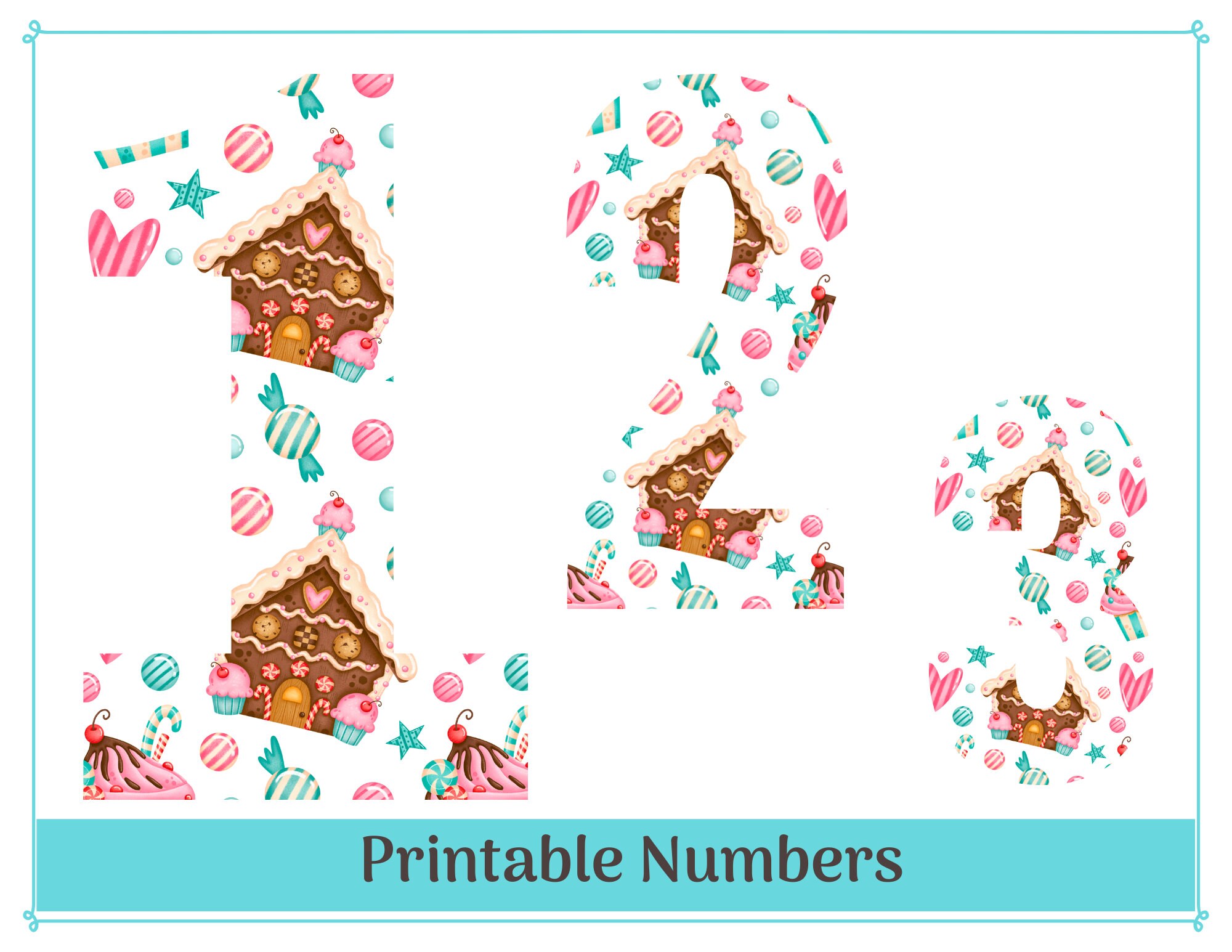 Gingerbread House Alphabet Clip Art Letters A-Z and Numbers 0-9 | DIY ...