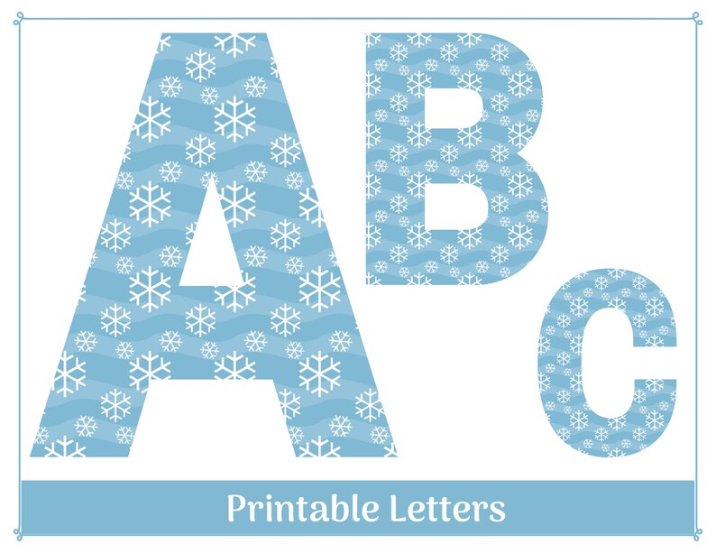 Snowflake Alphabet Letters & Numbers: Printable Clip Art (digital ...