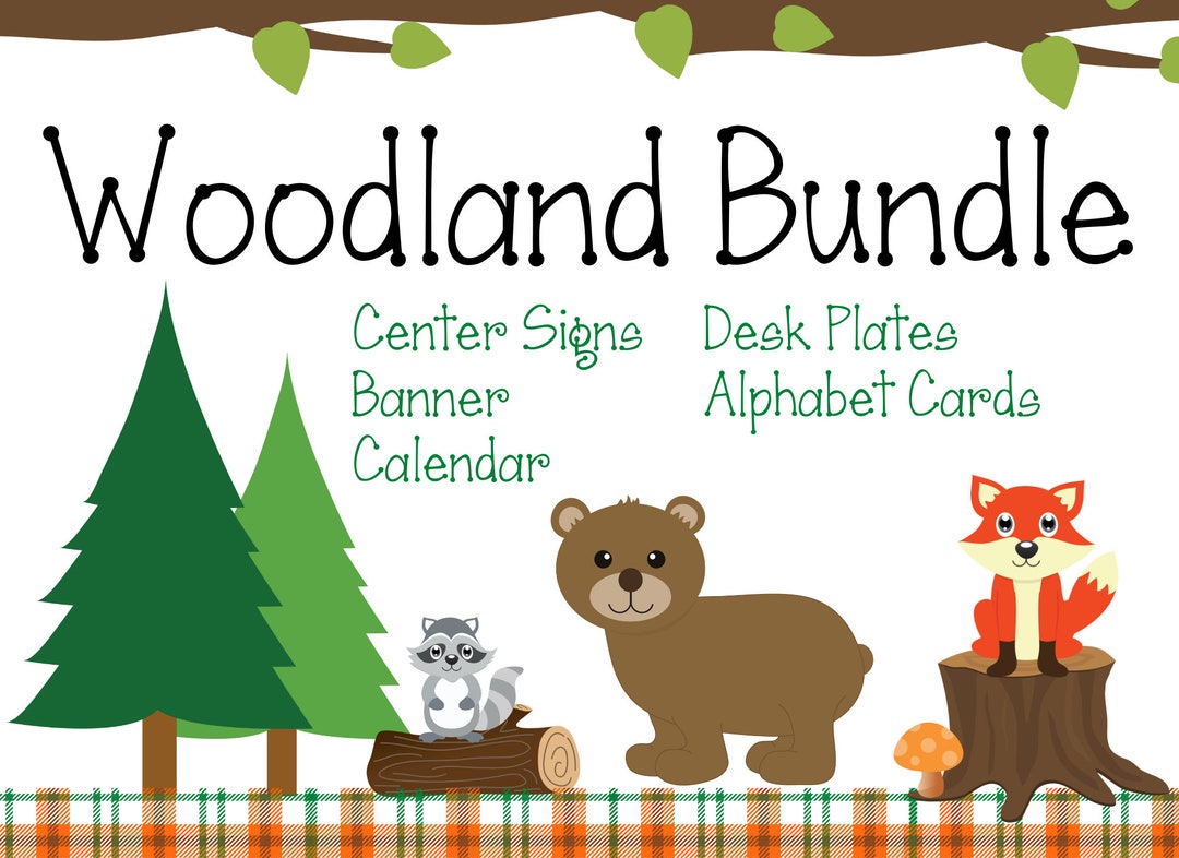 Woodland Themed Classroom Bundle | 12 Month Calendar | Alphabet Cards ...