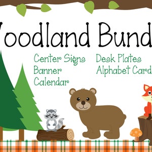 Woodland Themed Classroom Bundle | 12 Month Calendar | Alphabet Cards ...